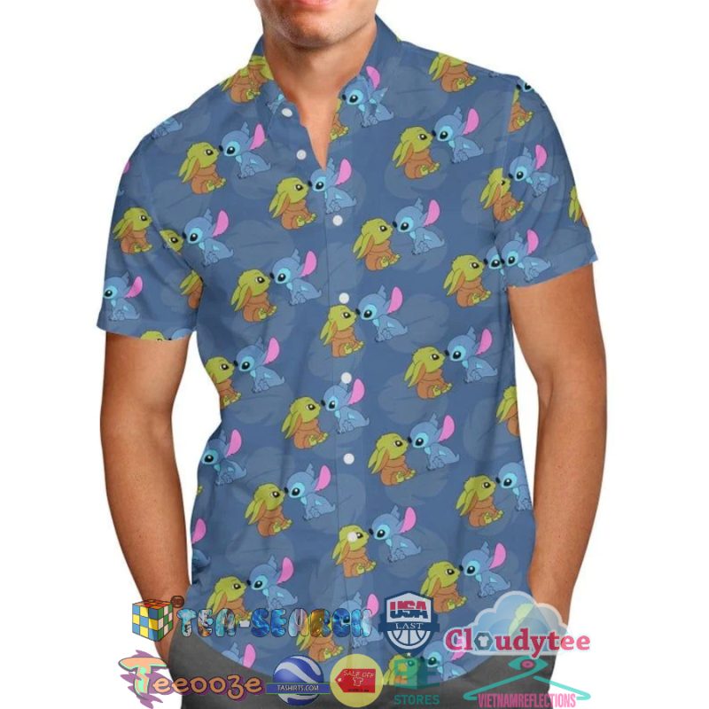 Stitch And Baby Yoda Cartoon Lilo And Stitch Hawaiian Shirt - Hot Sale 2024